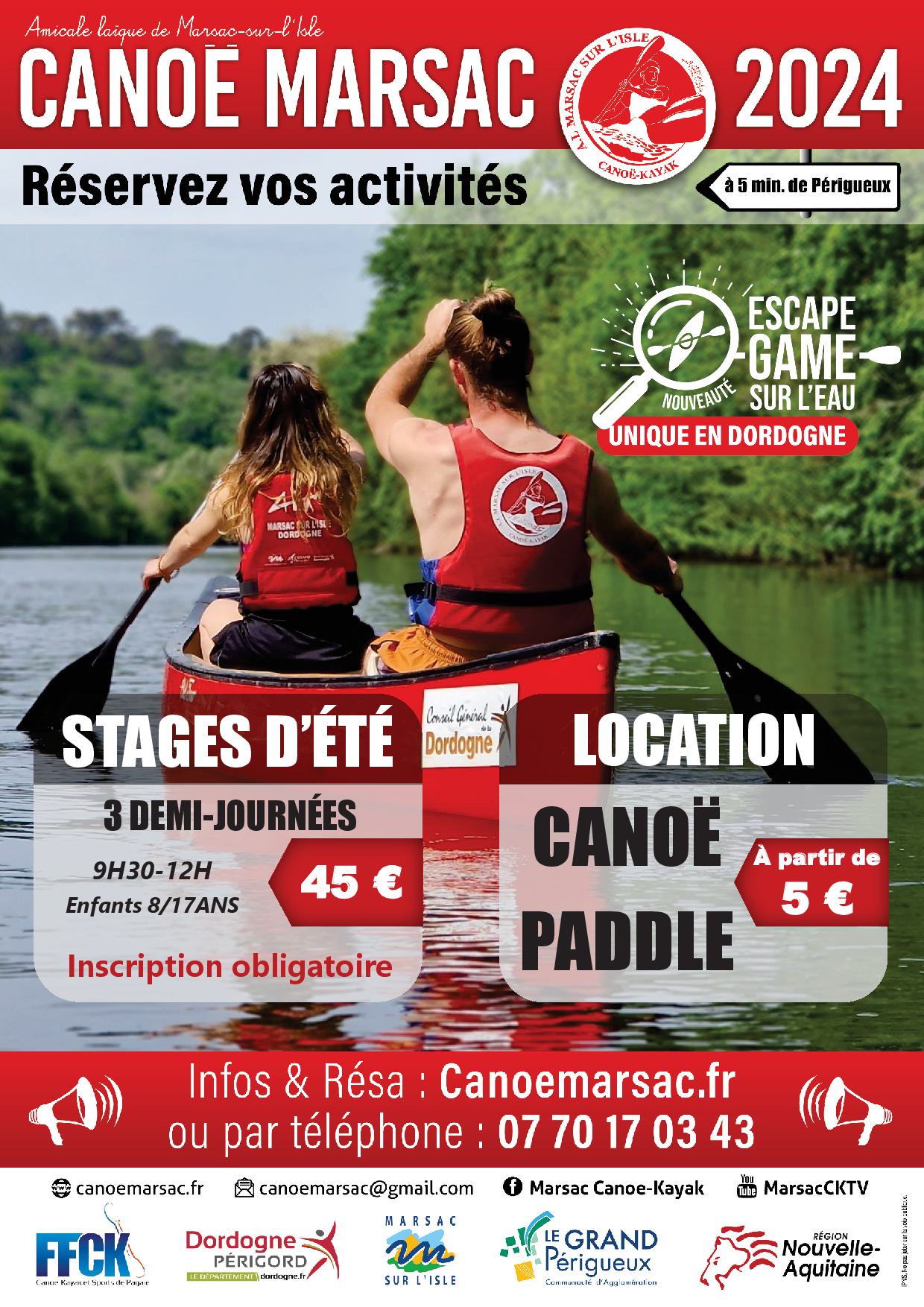 L'Été 2024 avec Canoë Marsac - Près de Périgueux, club de Canoë Kayak à ...